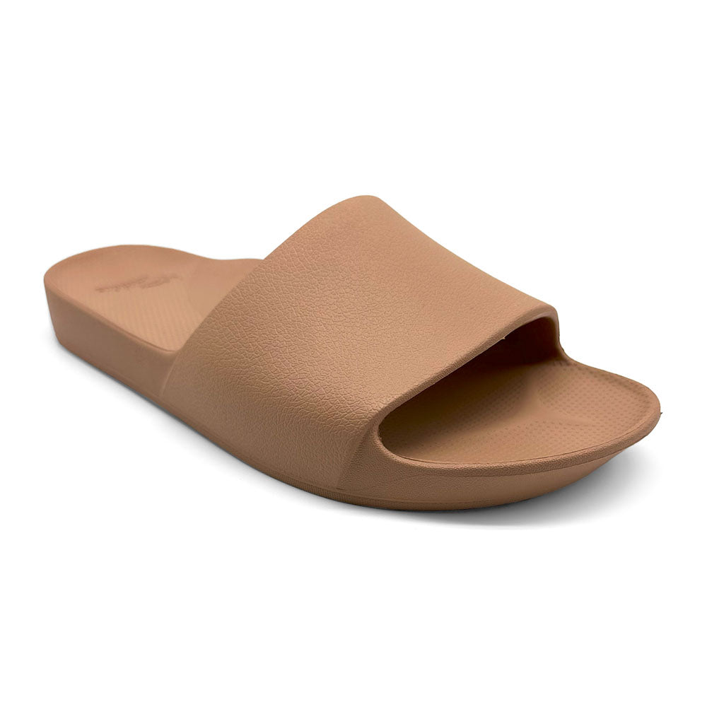 Archies Arch Support Slides Tan | Comfort Thongs for Feet